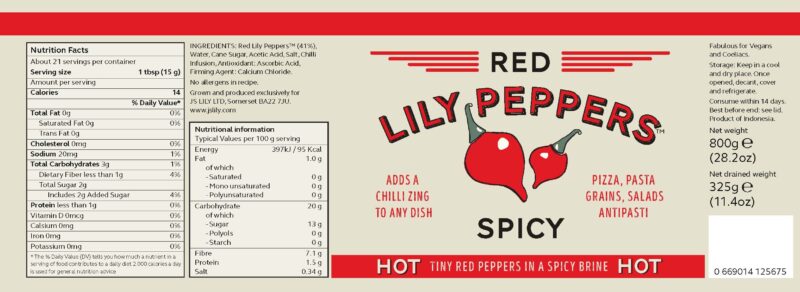 Hot Spicy Red Lily Peppers® (Tin) - J S LILY | Tiger LilyPeppers®